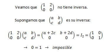 MATESFACIL: MATRICES: INVERSA: UNICIDAD, CARACTERIZACION